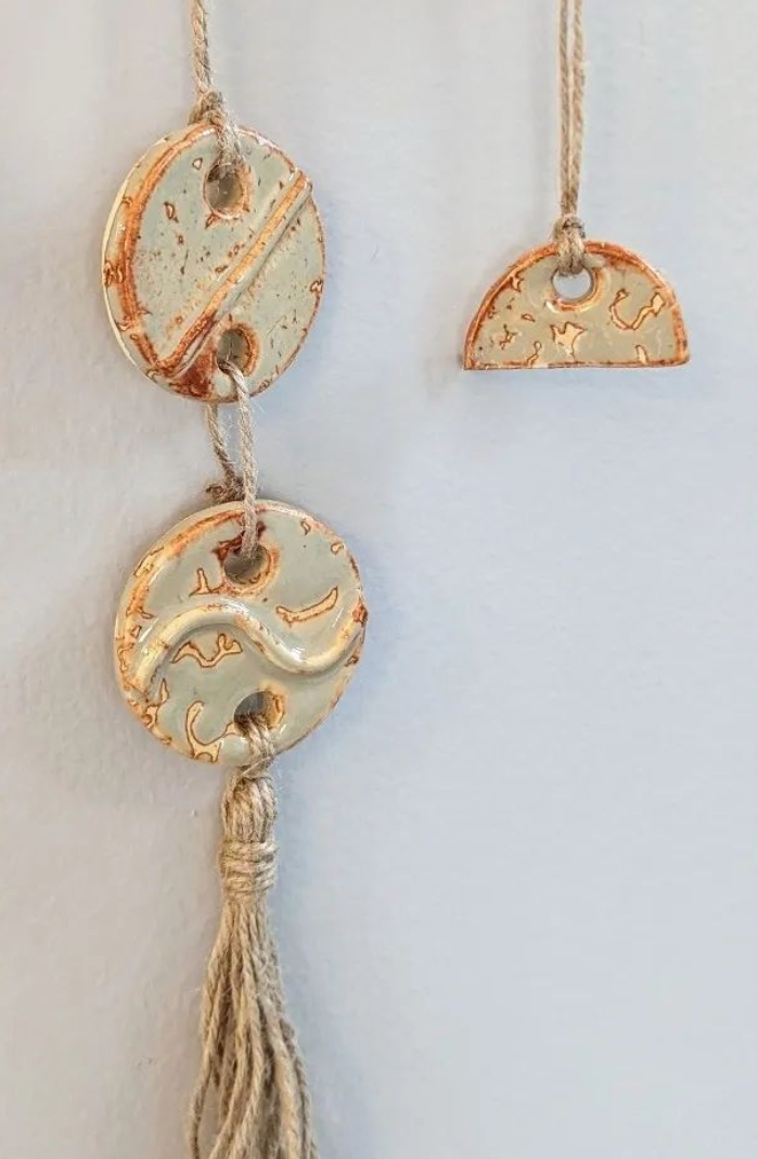 Ceramic, Twine & Turquoise Wall Hanging – Bergstrom Farms